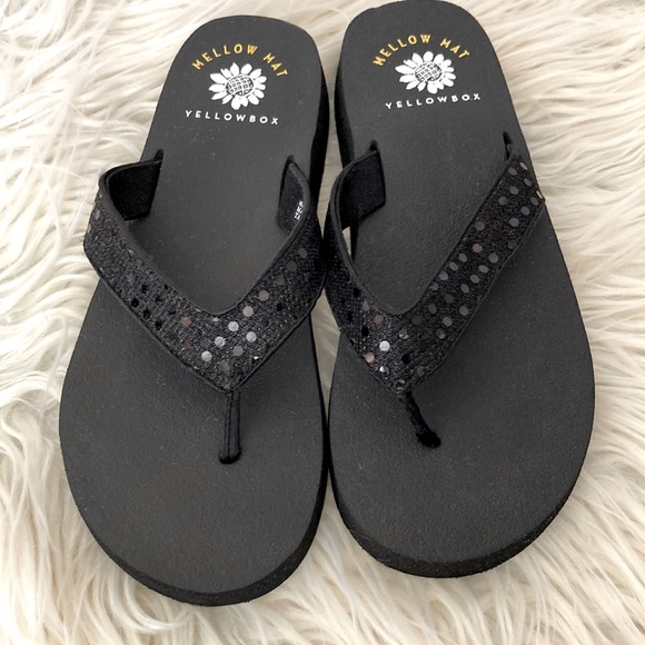 Yellow Box | Shoes | Yellow Box Size 6 Tatiana Black Sparkle Thong ...